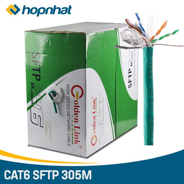Dây mạng golden link sftp cat6 chống nhiễu, Cáp mạng Golden Link SFTP CAT6